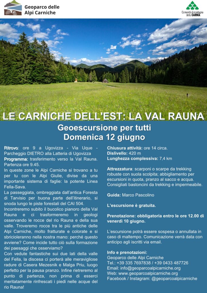 Geoescursione Le Carniche dell'Est: la Val Rauna - Geoparco Alpi Carniche